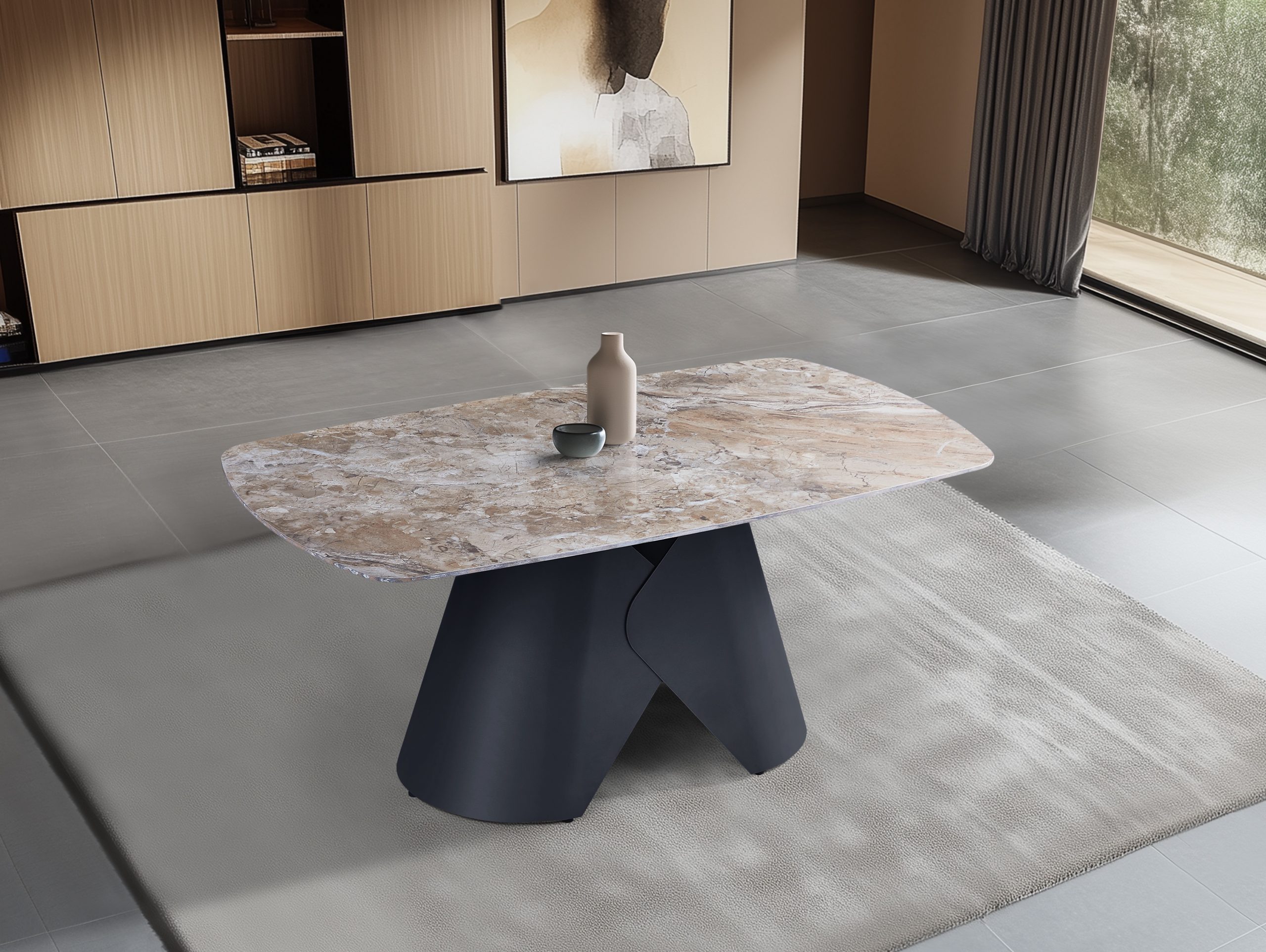 Vernazza ceramic dining table cappuccino | Chelsea Home and Leisure Ltd