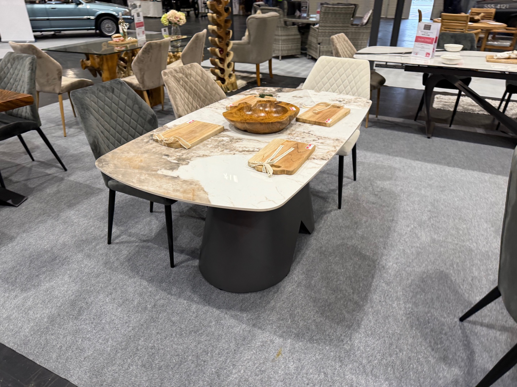 Vernazza ceramic dining table white guild | Chelsea Home and Leisure Ltd
