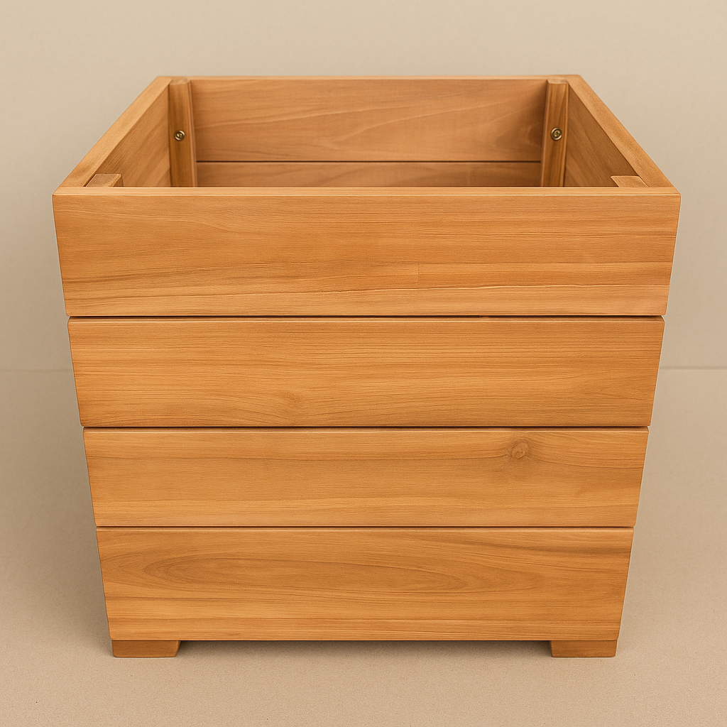 Large modern style teak planter | Chelsea Home and Leisure Ltd